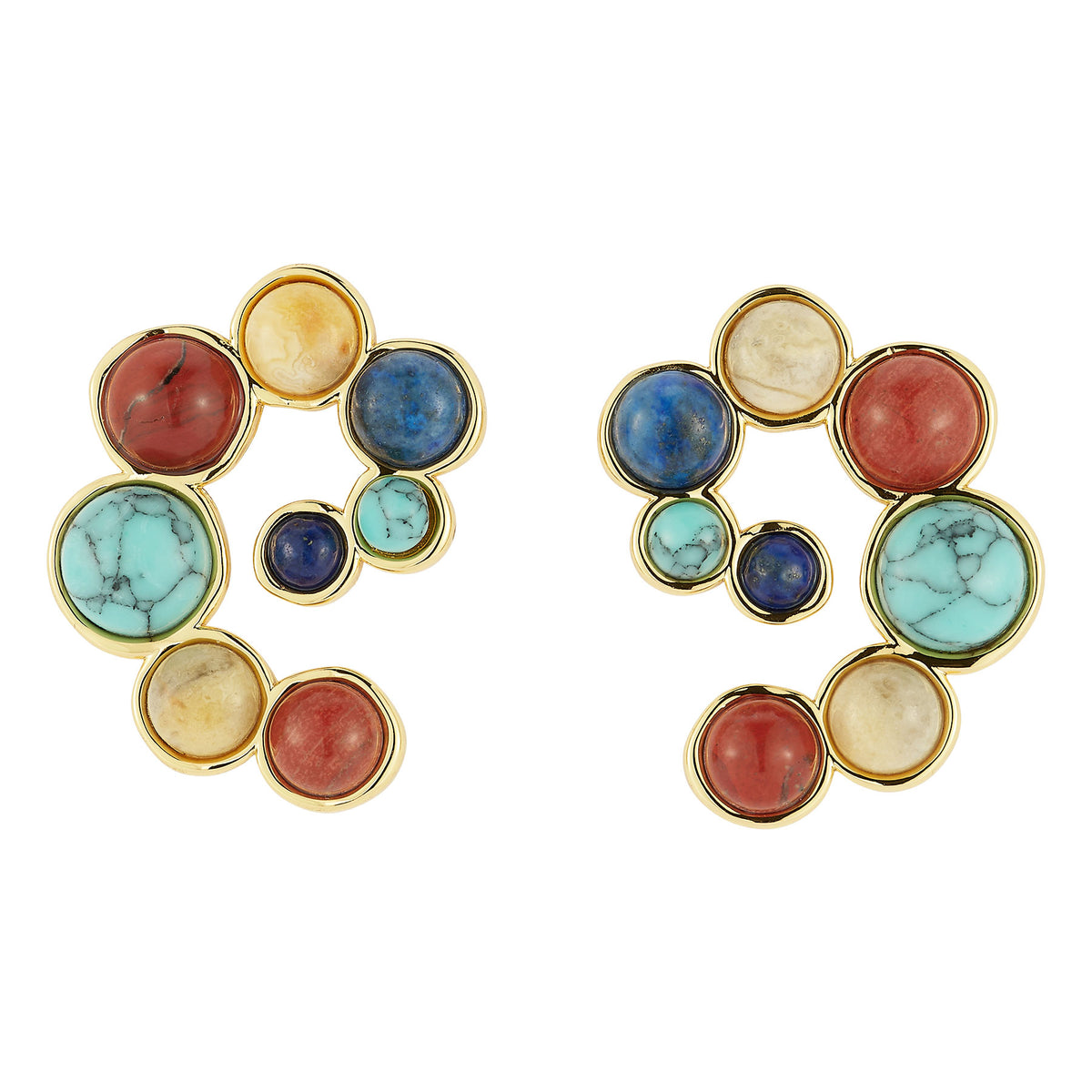 multicoloured stud earrings
